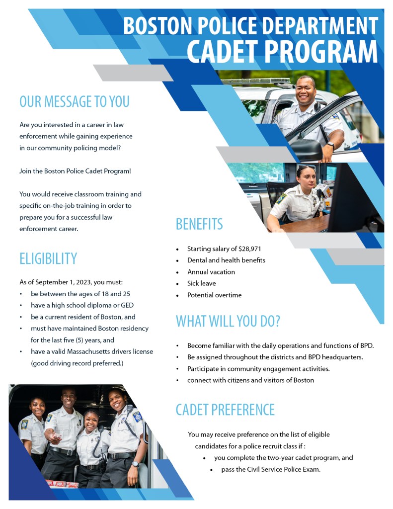 We Are Hiring: Boston Police Cadet Program – Boston Police Department